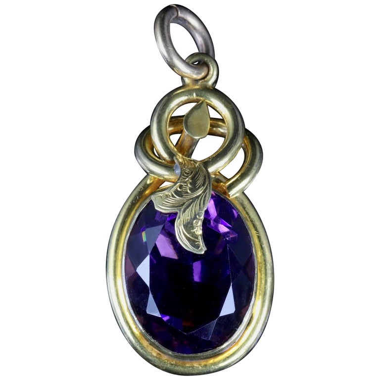 Antique Victorian Amethyst Pendant 18 Carat, circa 1870 at 1stDibs