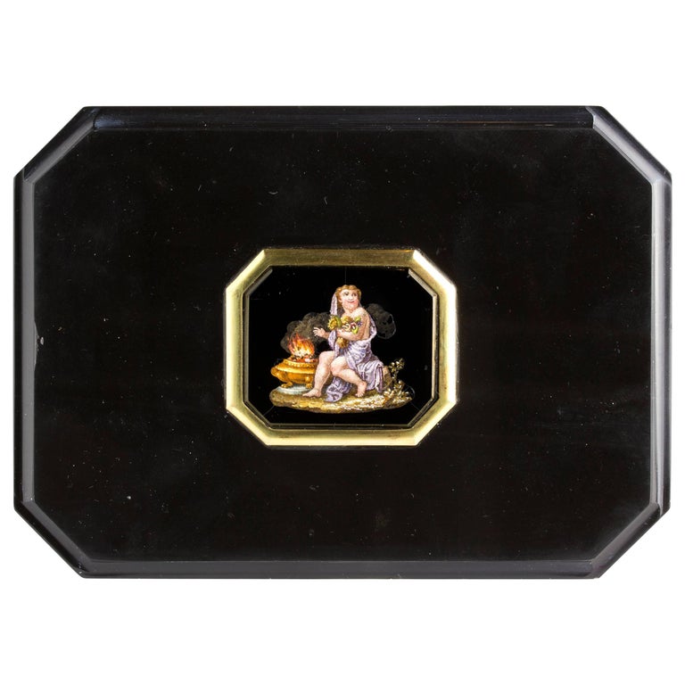 Micromosaic Onyx Paperweight, Signed Barberi, Italy, 1783-1857 For Sale ...