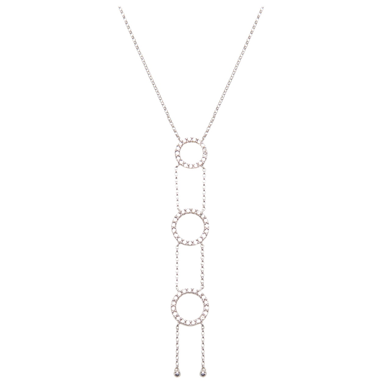 Three Fancy Diamond Horizontal Necklace For Sale at 1stDibs