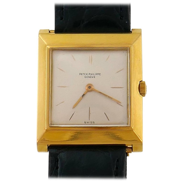 Patek Philippe White Gold Square Face Freccero Manual Wind Wristwatch ...