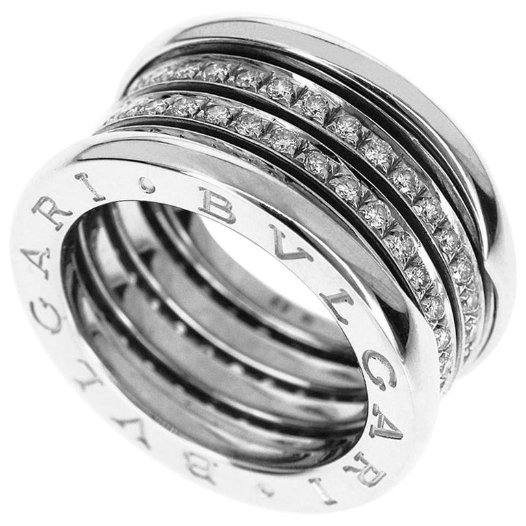 BULGARI B.Zero1 White and Yellow Gold 4-Band Ring at 1stdibs
