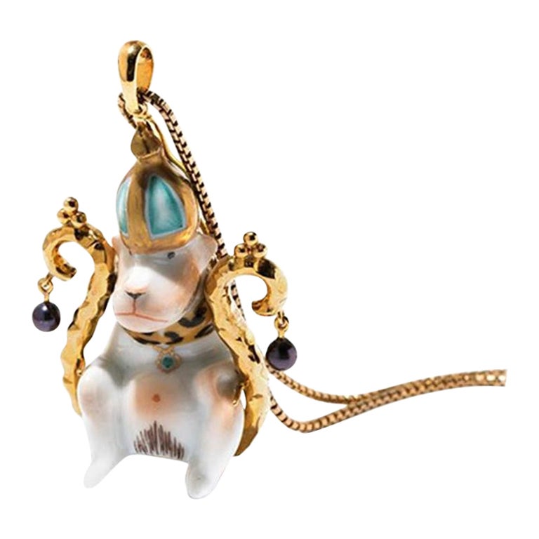 Pearl Earrings with Diamonds, 18 Karat Yellow Gold at 1stDibs