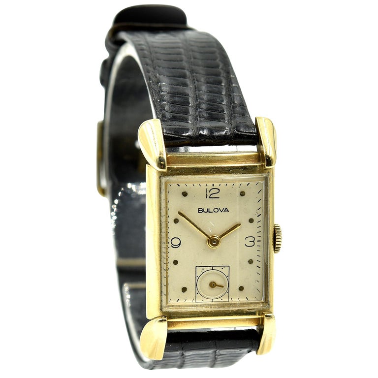 1940s Vintage Gold Bulova Tank Watch at 1stdibs