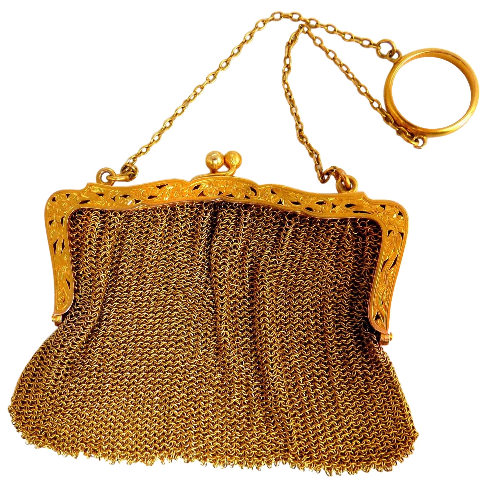 Antique Gold Mesh Change Purse For Sale at 1stDibs