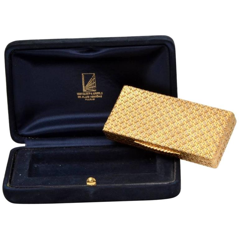 Van Cleef and Arpels Textured Gold Box at 1stDibs | van cleef box, gold ...