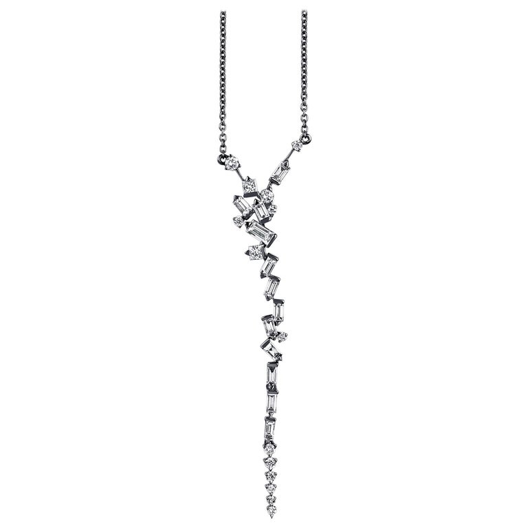 Cosmic Diamond Long Drop Necklace For Sale at 1stDibs