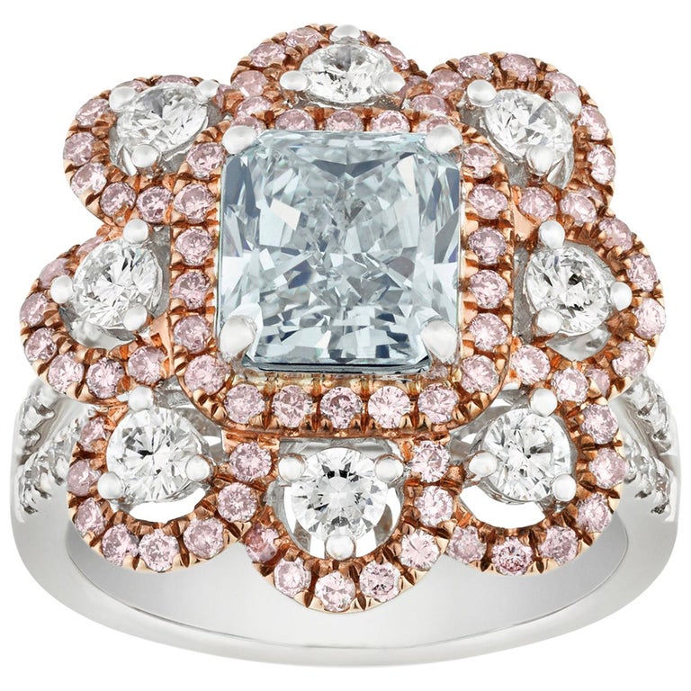 Fancy Very Light Blue Diamond Ring, 2.36 Carat For Sale at 1stDibs