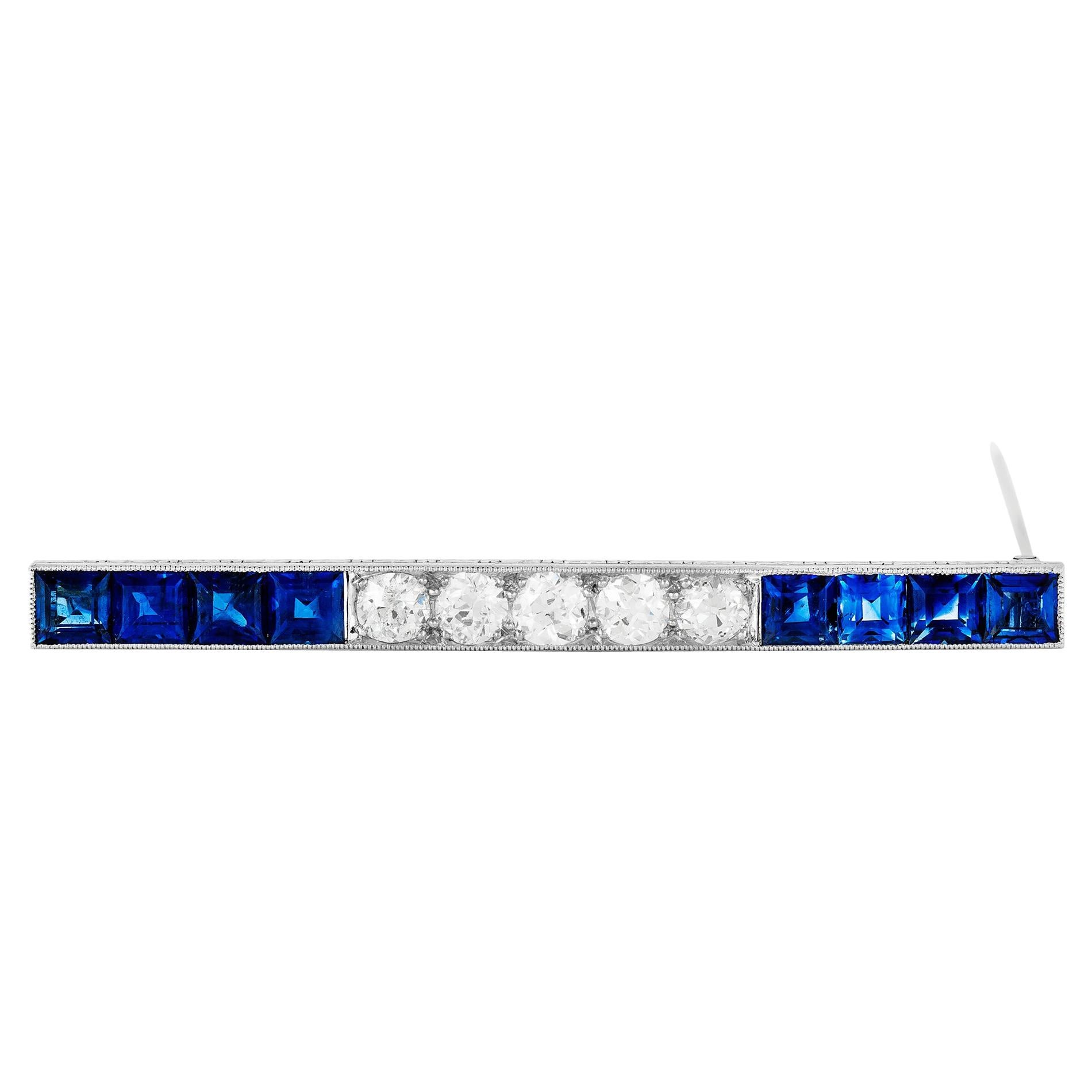 Art Deco Sapphire And Diamond Pin Circa 1920 For Sale At 1stdibs
