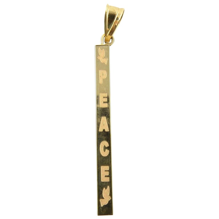 10 Karat Yellow Gold Love, Faith, Hope and Peace Pendant at 1stDibs