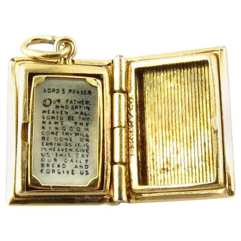 14 Karat Yellow Gold Bible Locket at 1stDibs