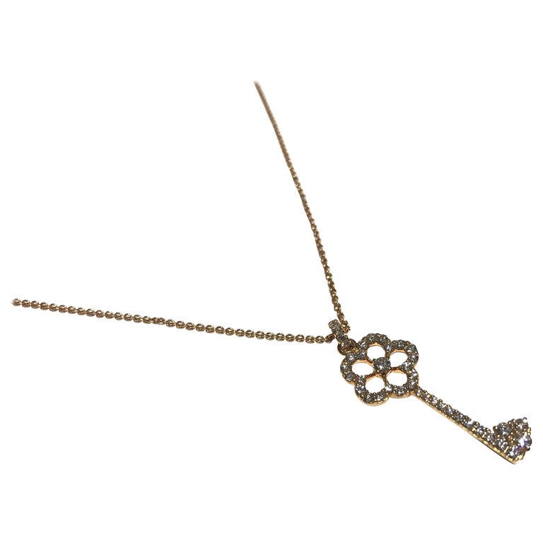 Crivelli Key Diamond Pendant with Chain For Sale at 1stDibs