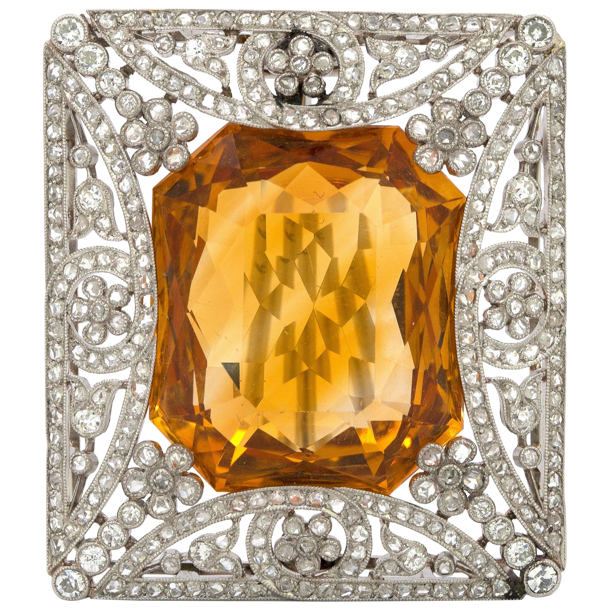 14 Karat Yellow Tourmaline Cartier Brooch or Pin For Sale at 1stDibs