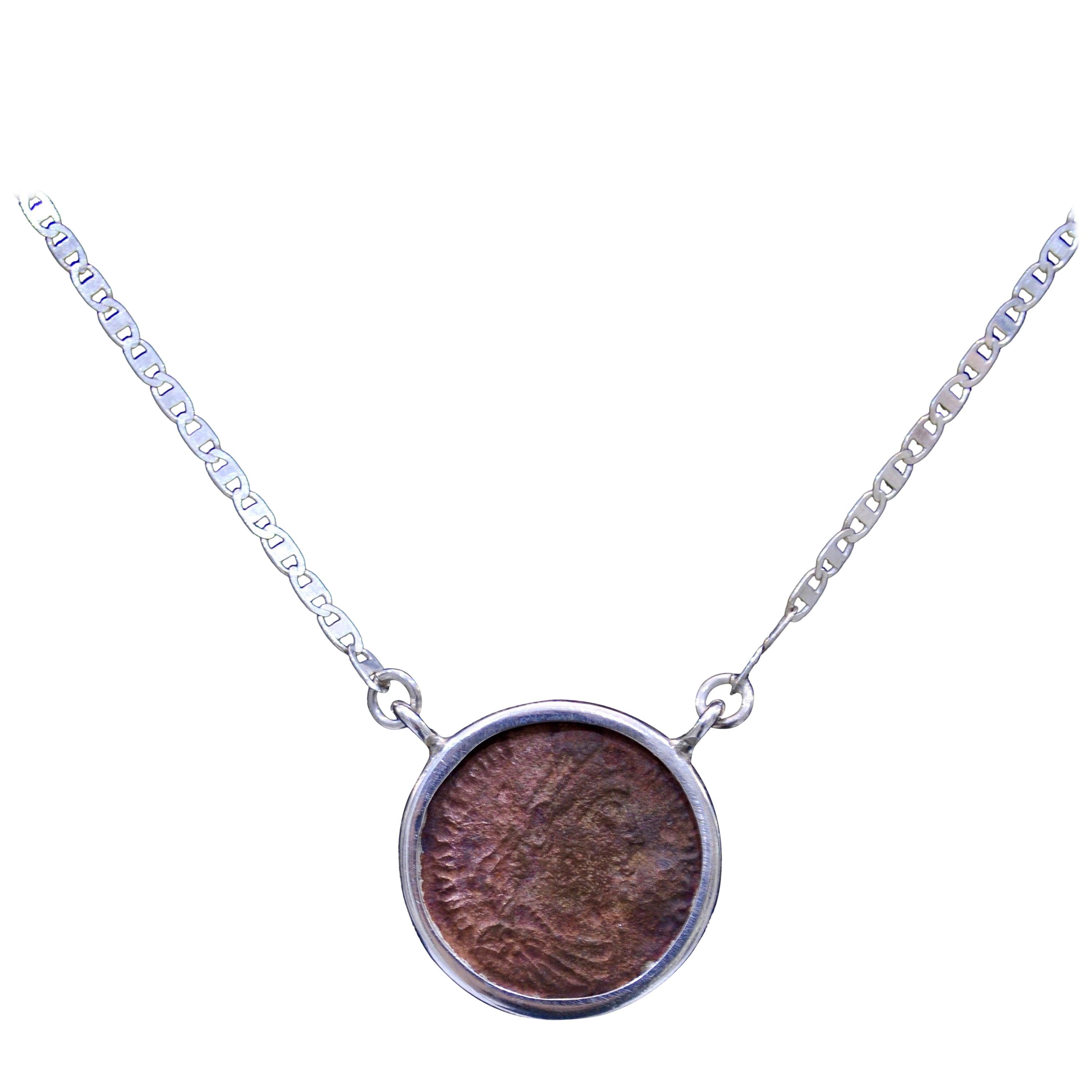 Valens Coin Silver Necklace at 1stDibs