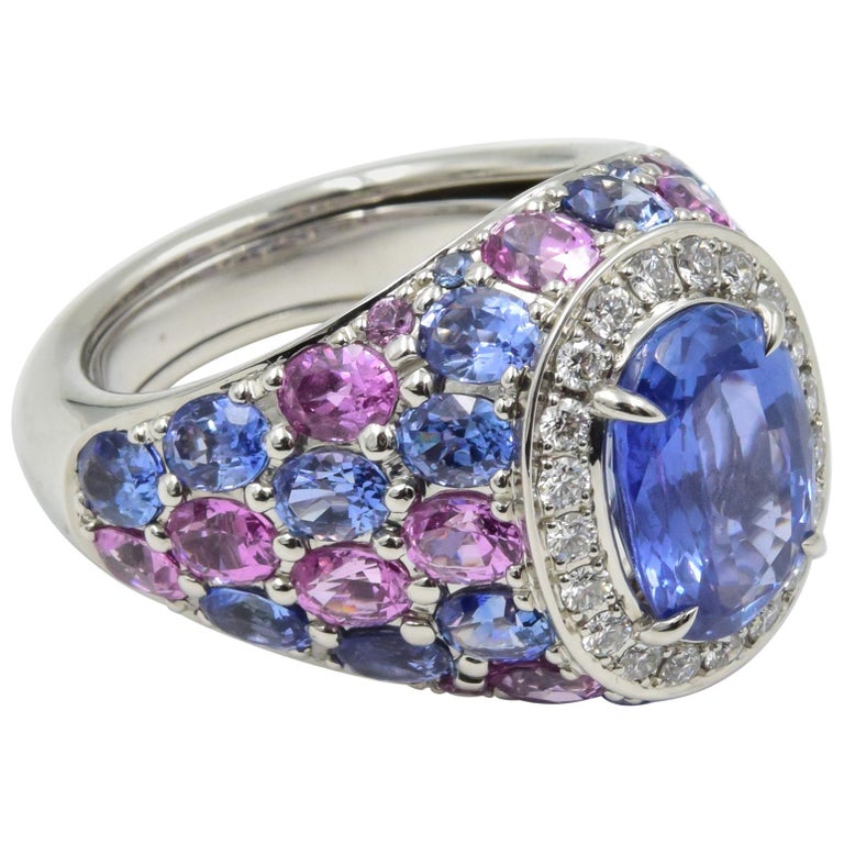 Robert Procop American Glamour Blue and Pink Sapphire Celebration Ring ...