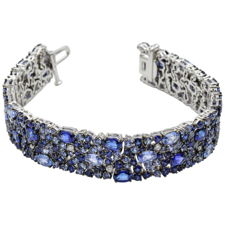Robert Procop American Glamour Bracelet - Dark and Light Blue Sapphire ...