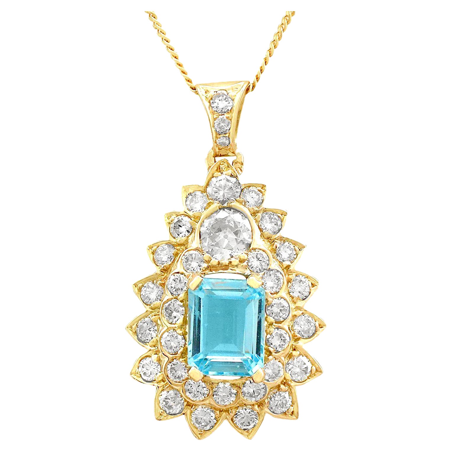 Imperial Topaz Pendant of 37 Carat in Yellow Gold at 1stDibs