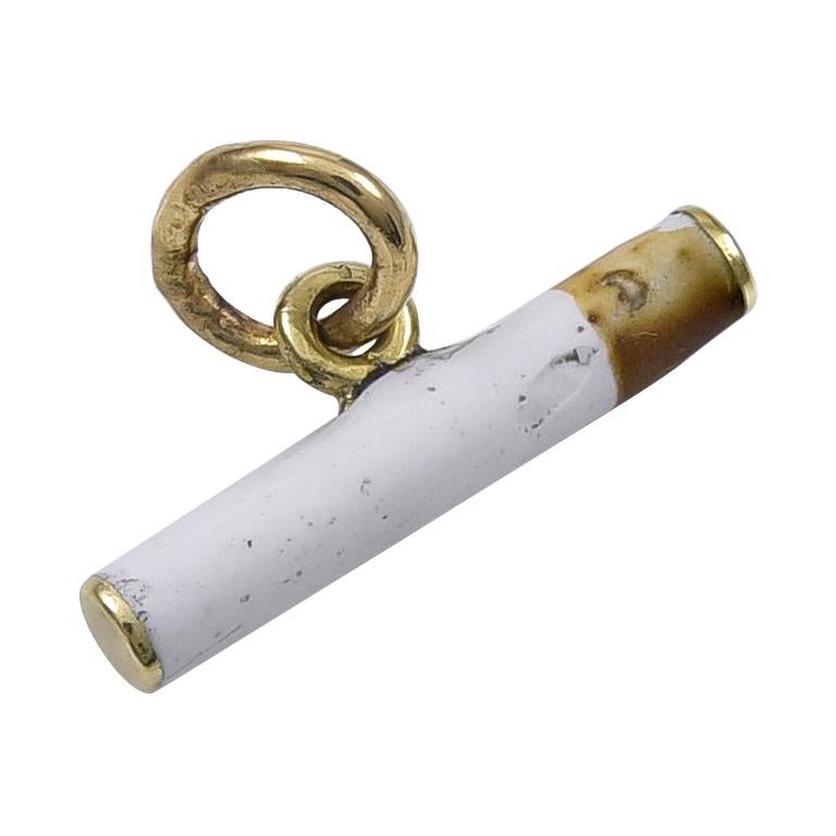 Rare Gold and Enamel Cigarette Charm at 1stDibs