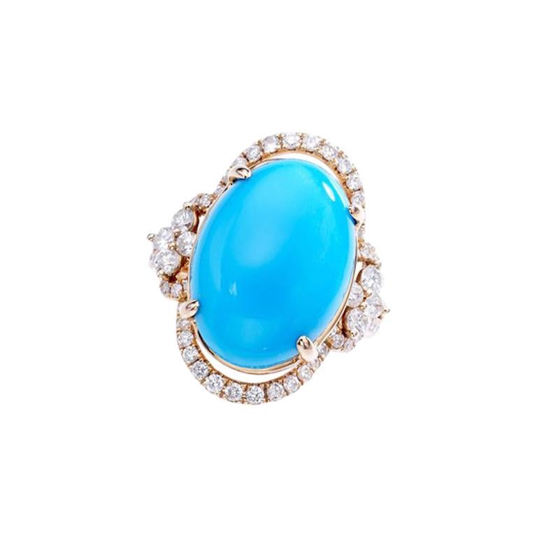 Manfredi of Italy Gem Set Diamond Gold Flower Ring at 1stdibs