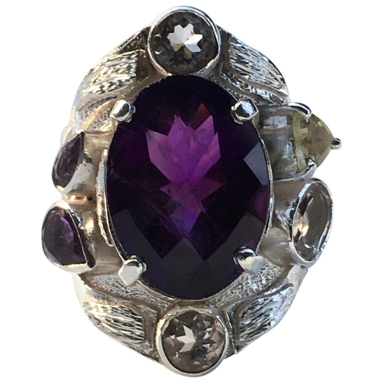Amethyst Cocktail Ring For Sale at 1stDibs