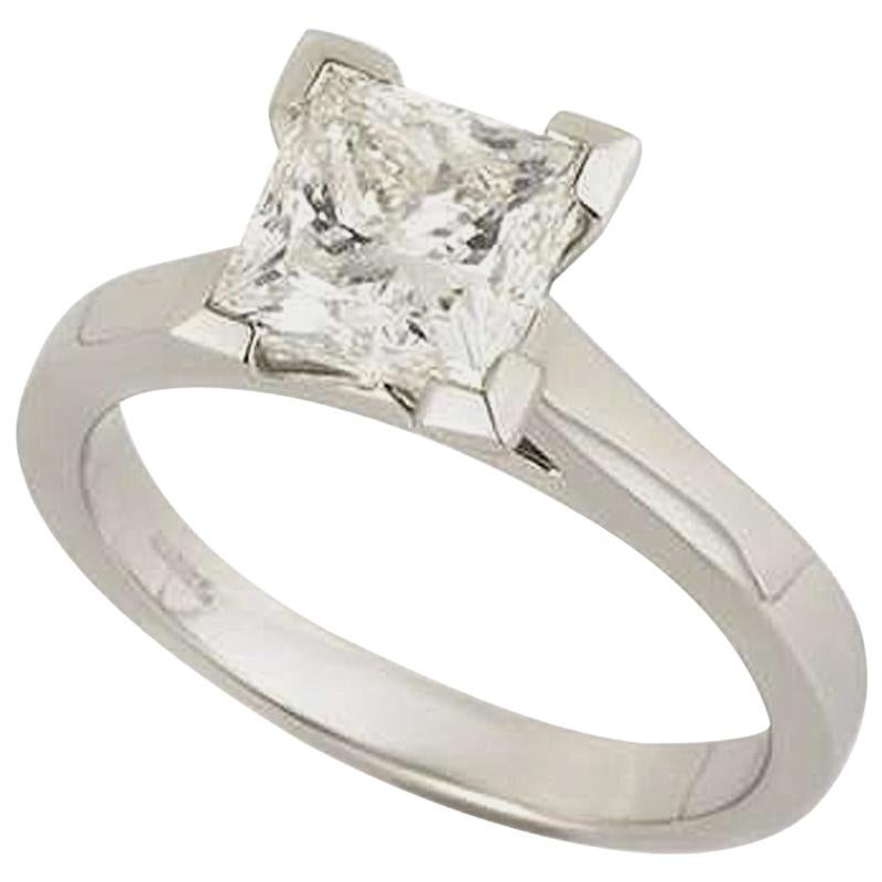 GIA Certified 2.02 Carat Princess Cut Diamond Platinum Solitaire ...