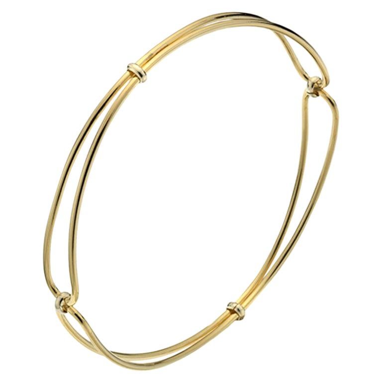 Timeless 9 Karat Yellow Gold Wire Solid Bangle For Sale (Free Shipping ...