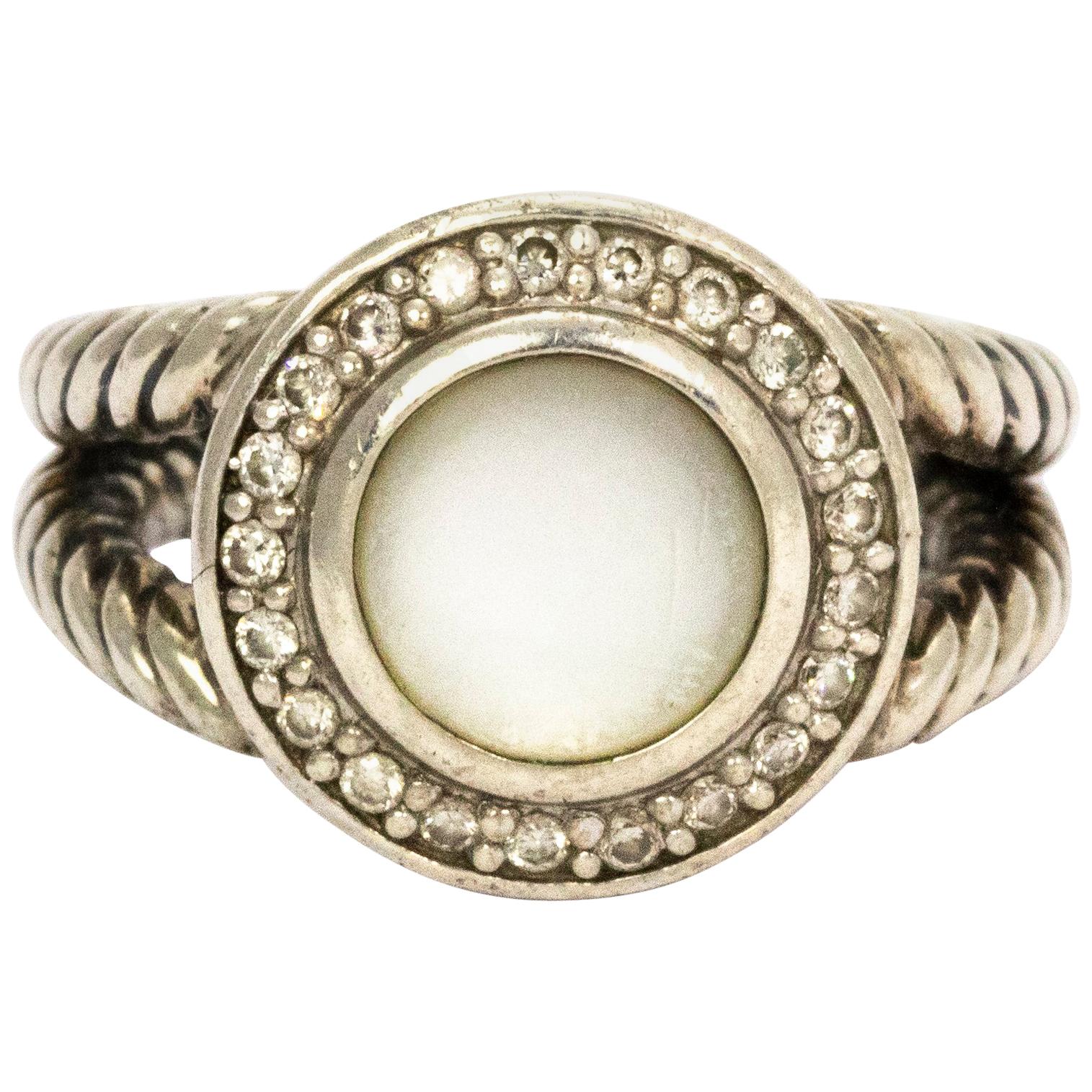 David Yurman Pearl Diamond Gold Ring at 1stDibs | david yurman pearl ...