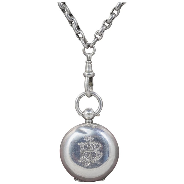 Antique Victorian Sterling Silver Chain Dated 1907 Sovereign Locket ...