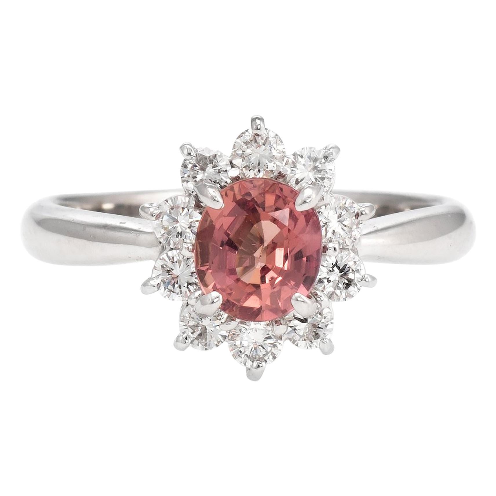 No Heat Natural Musky Pink Padparadscha Sapphire Ring Platinum ...