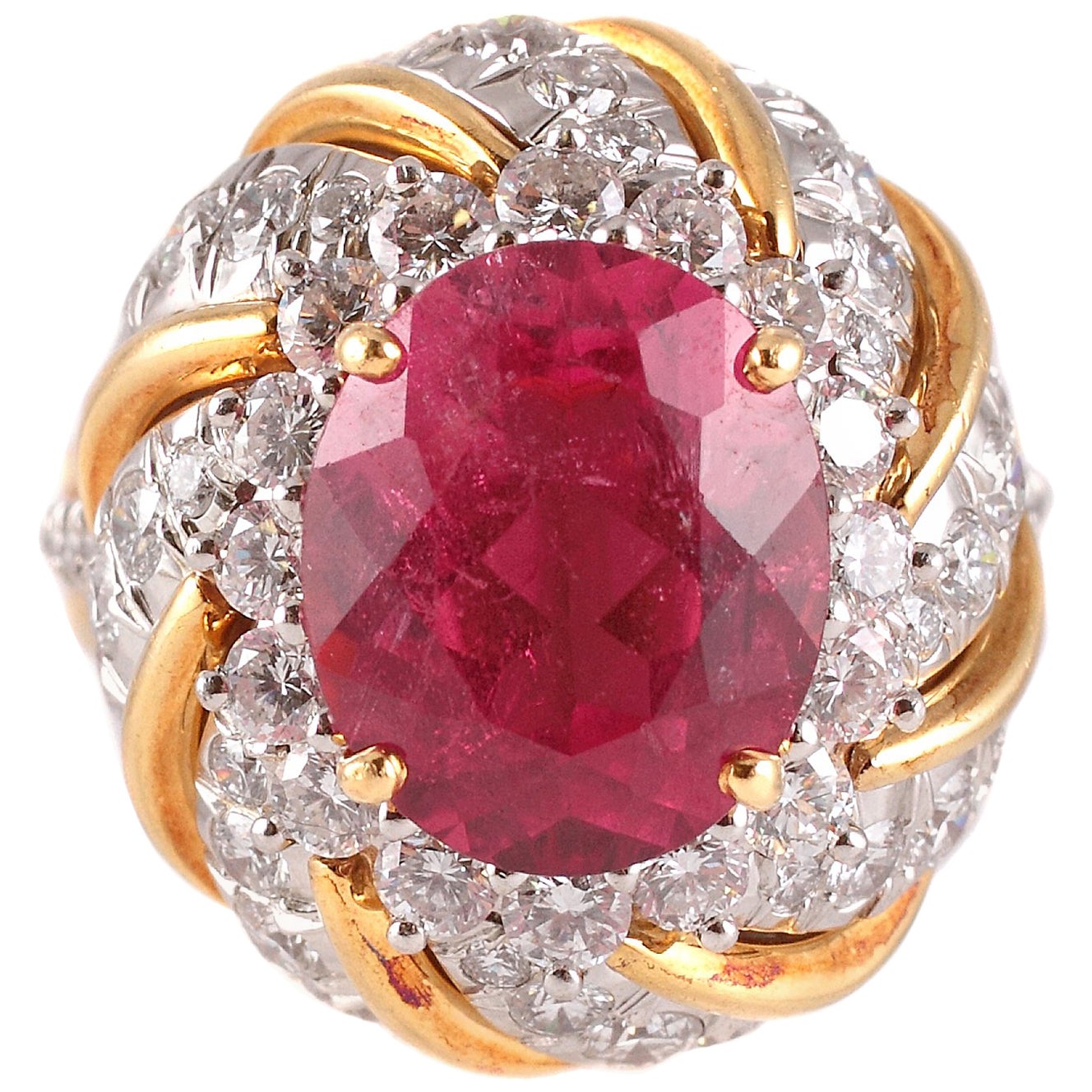 16.12 Carat Rubellite Diamond Ring For Sale at 1stDibs