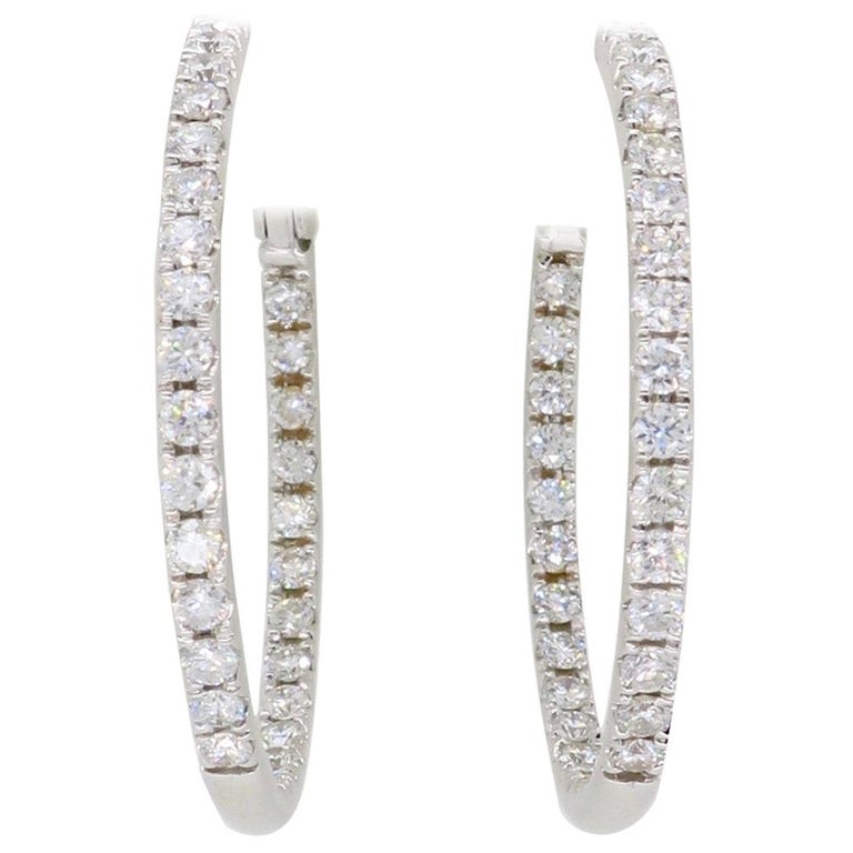 Inside Out Diamond Hoop Earrings at 1stDibs