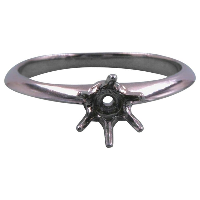 Tiffany and Co. Platinum 6 Prong Solitaire Setting Semi Mount Ring at ...