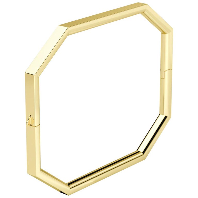 18 Karat Gold Octagon Bangle For Sale at 1stDibs