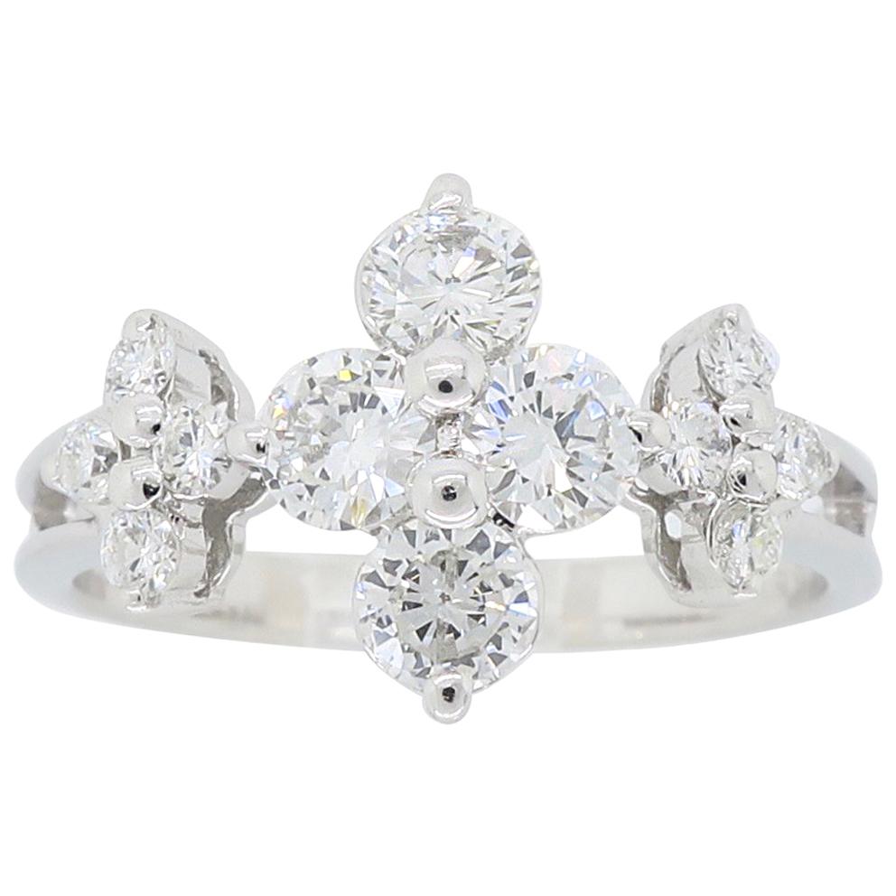 Platinum Diamond Cluster Ring at 1stDibs