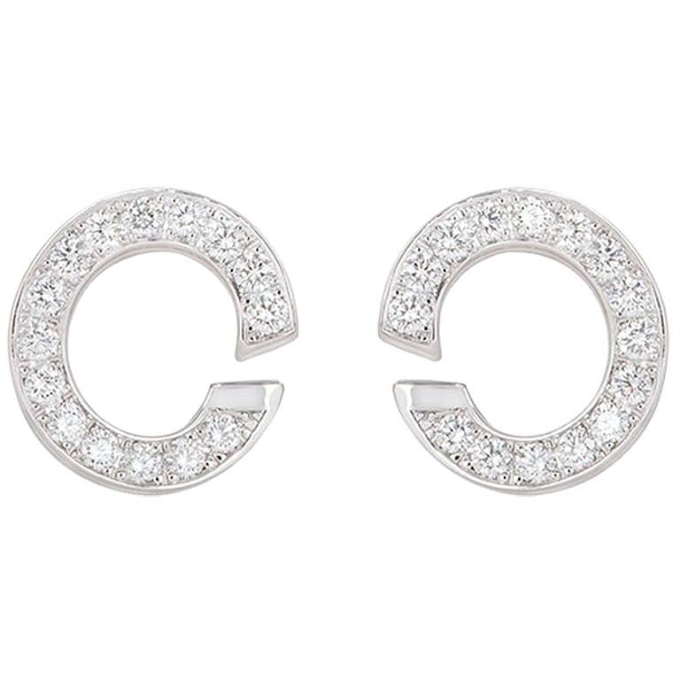 Chopard White Gold Diamond Hoop Earrings at 1stDibs | chopard hoop ...