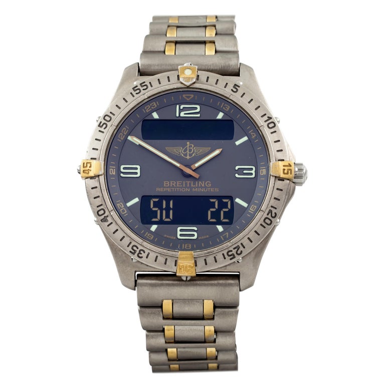 Breitling Aerospace Titanium Two-Tone Men''s Quartz Watch with Case F65062 at 1stDibs