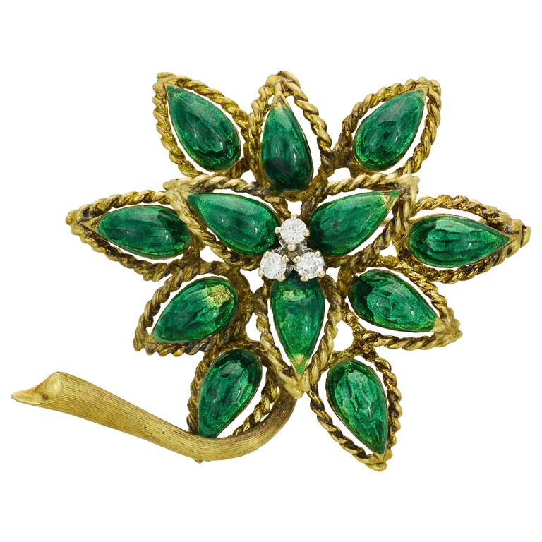 Tiffany and Co. Enamel Diamond Pin at 1stDibs