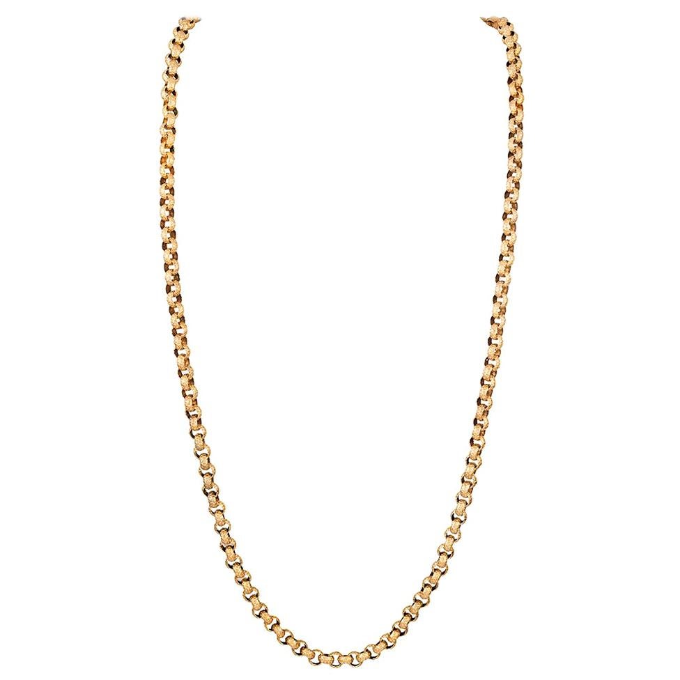 Textured Victorian Chain with Decorated Clasp at 1stDibs