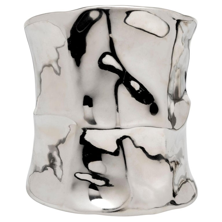 Shield Cuff Solid Silver For Sale at 1stDibs