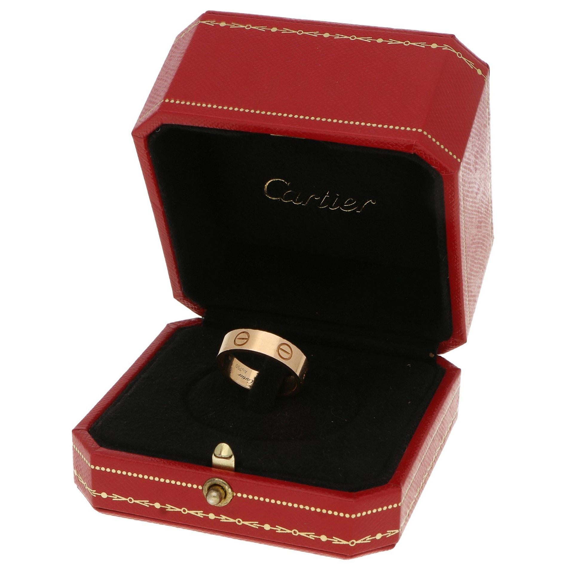 Cartier "Love" Ring in Rose Gold at 1stDibs | cartier love ring box ...