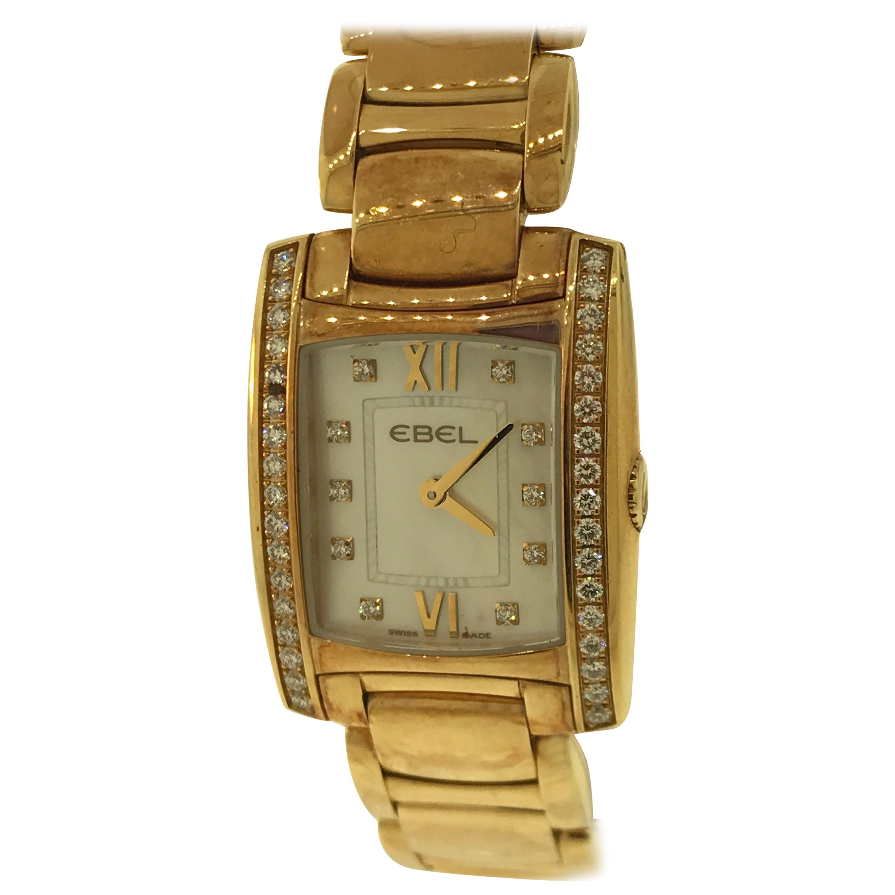 Ebel Brasilia Yellow God and Diamond Ladies Watch 1215613 at 1stDibs
