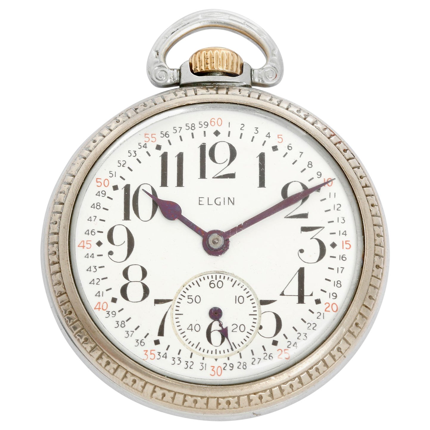 Elgin Ladies Yellow Gold Diamond Enamel Hunter Pocket Watch, circa 1988 ...