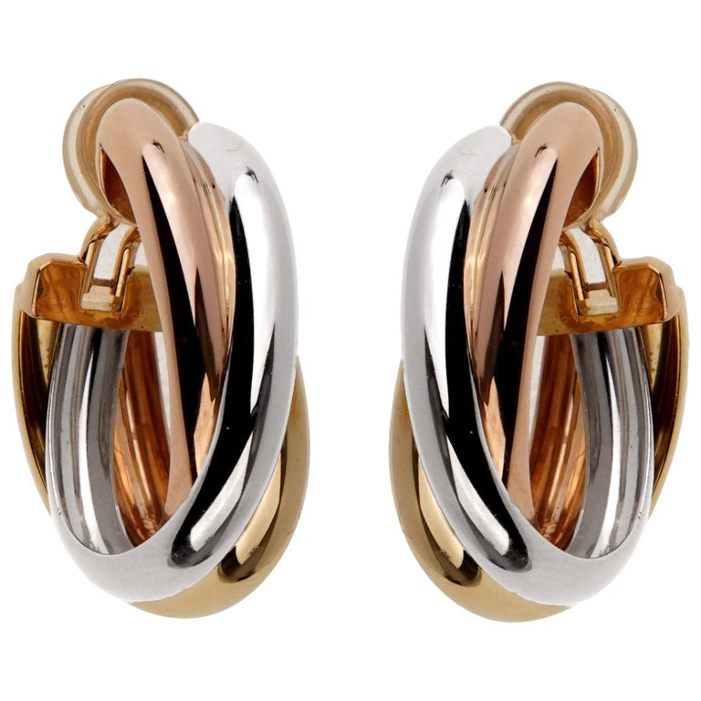 Cartier Trinity Large Gold Hoop Earrings at 1stDibs | cartier trinity ...