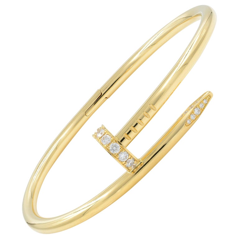 Cartier Juste Un Clou 18 Karat Yellow Gold with Diamonds Bracelet at 1stDibs