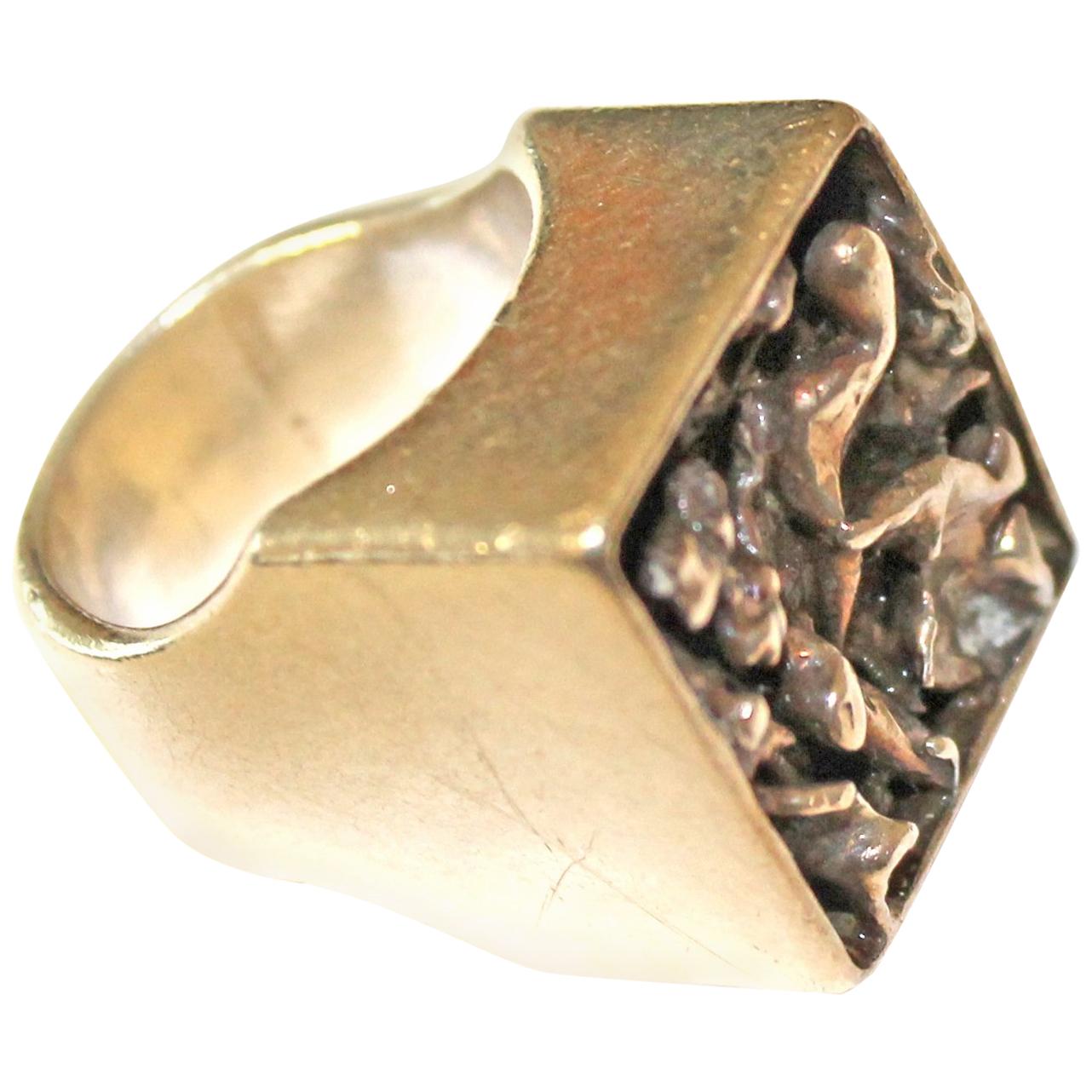 Peter Guy Watson Vintage Modernist Hallmarked Silver Ring, London, 1973 ...