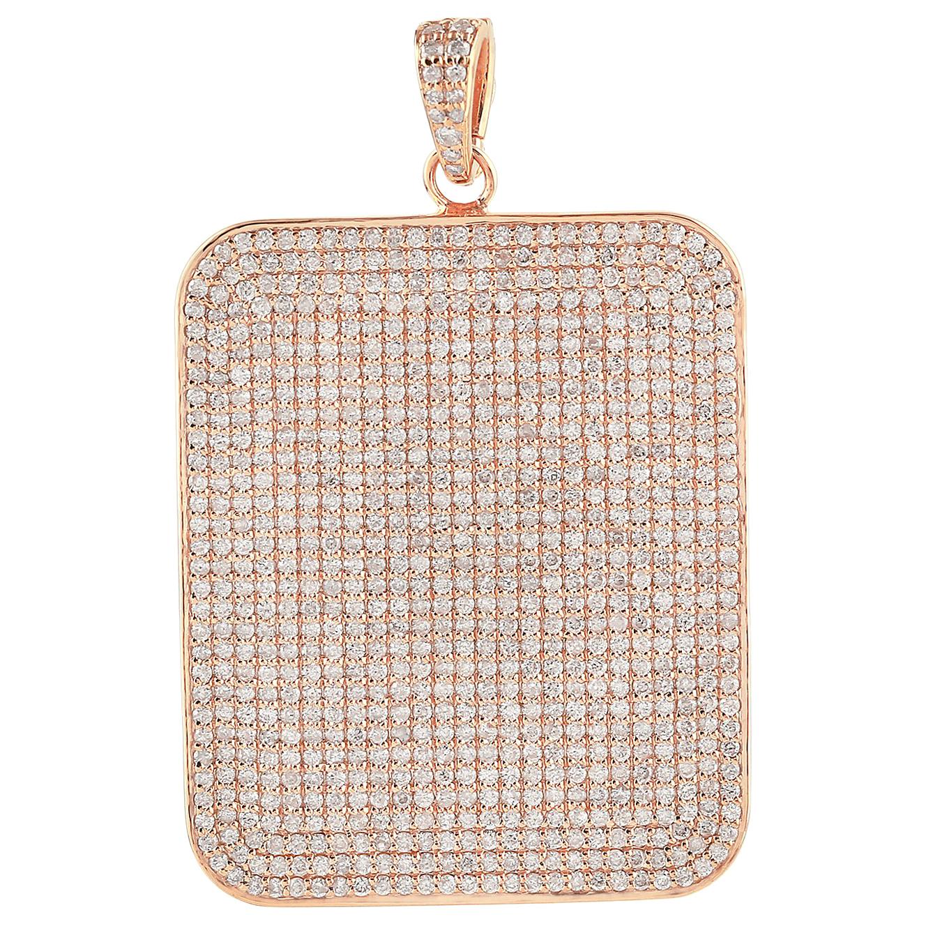 Diamond Dog Tag Pendant in 10 Karat Gold at 1stDibs | 10k gold dog tags ...