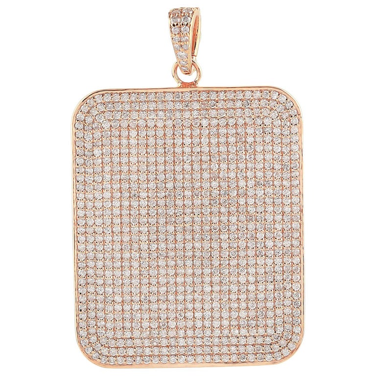 Diamond Dog Tag Pendant in 10 Karat Gold at 1stDibs | 10k gold dog tags ...