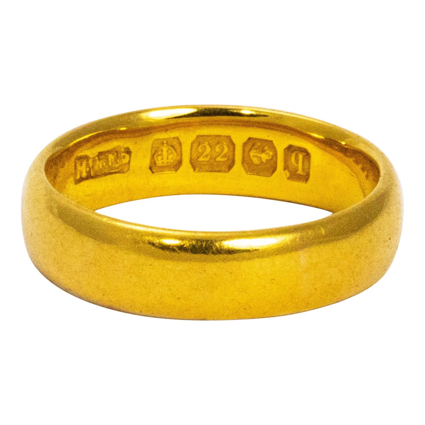 Vintage 22 Carat Gold Band at 1stDibs