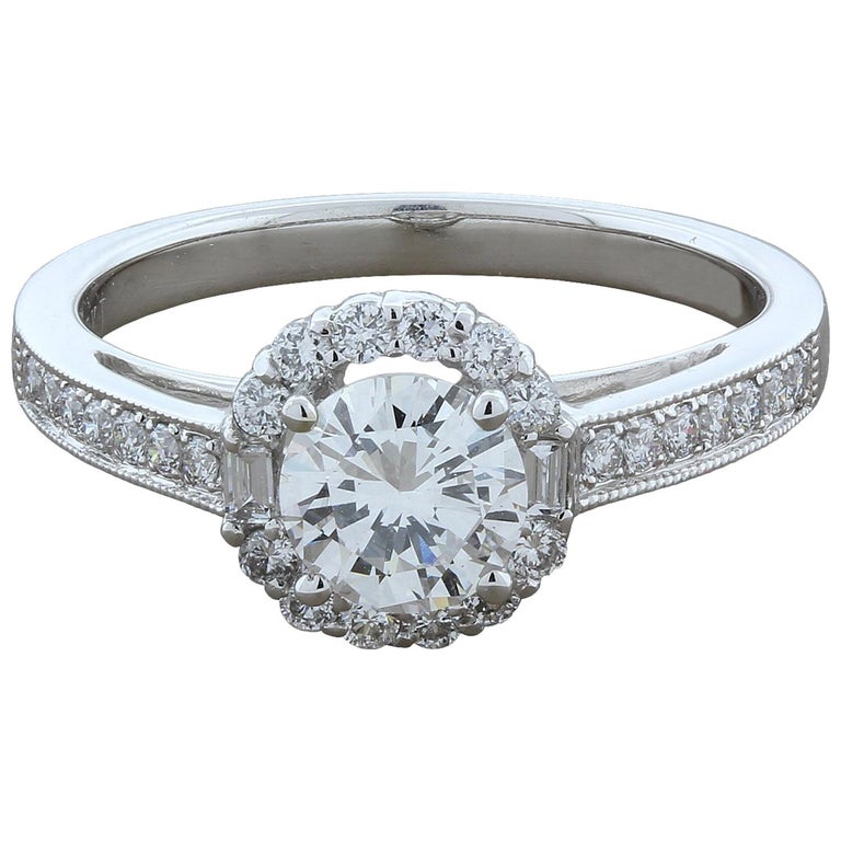 Round Diamond Gold Engagement Ring For Sale at 1stDibs | round diamond ring