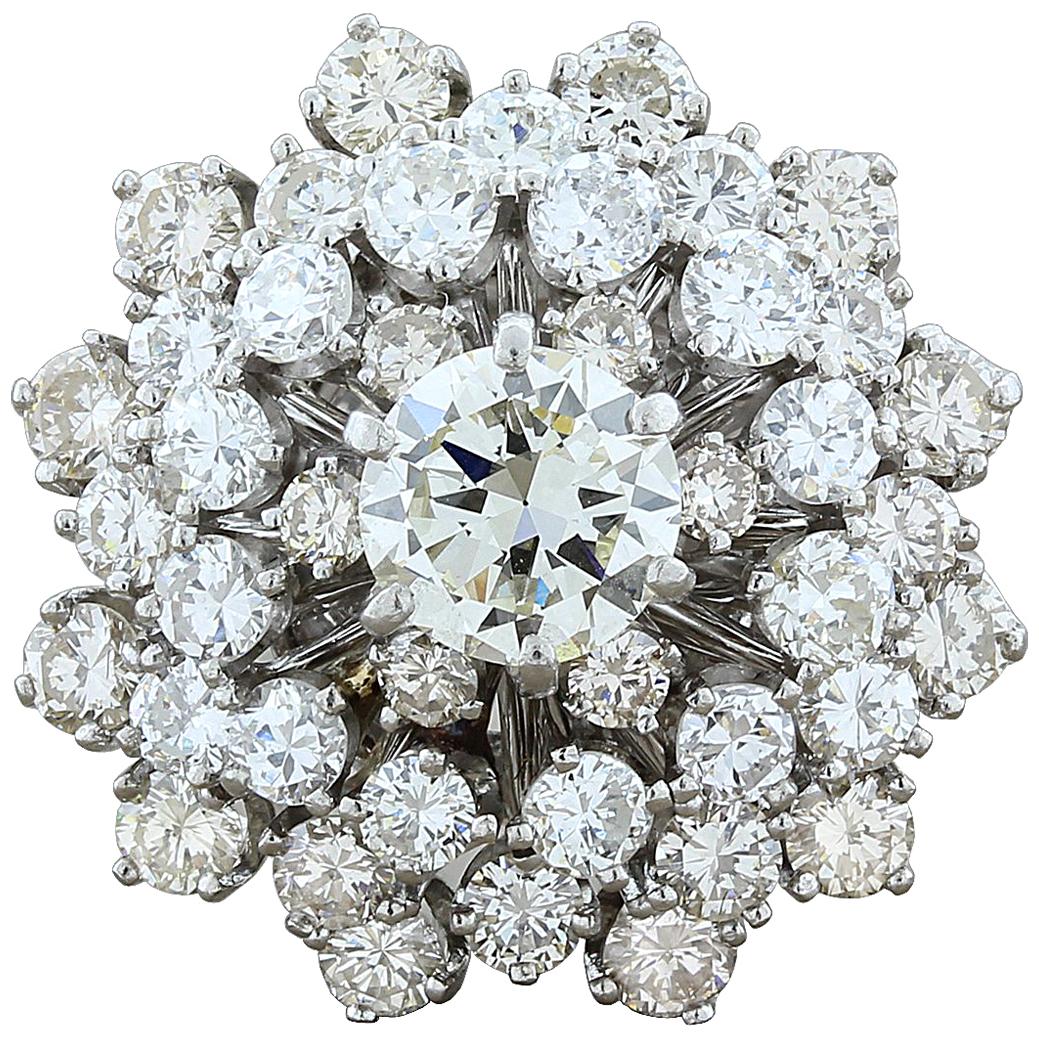 Estate Diamond Gold Domed Flower Cluster Ring at 1stDibs | diamond ...