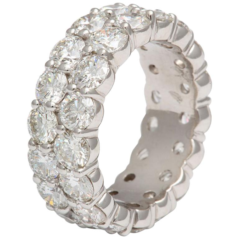 Double-Row Diamond Eternity Band 8.50 Carat 18 Karat White Gold For ...